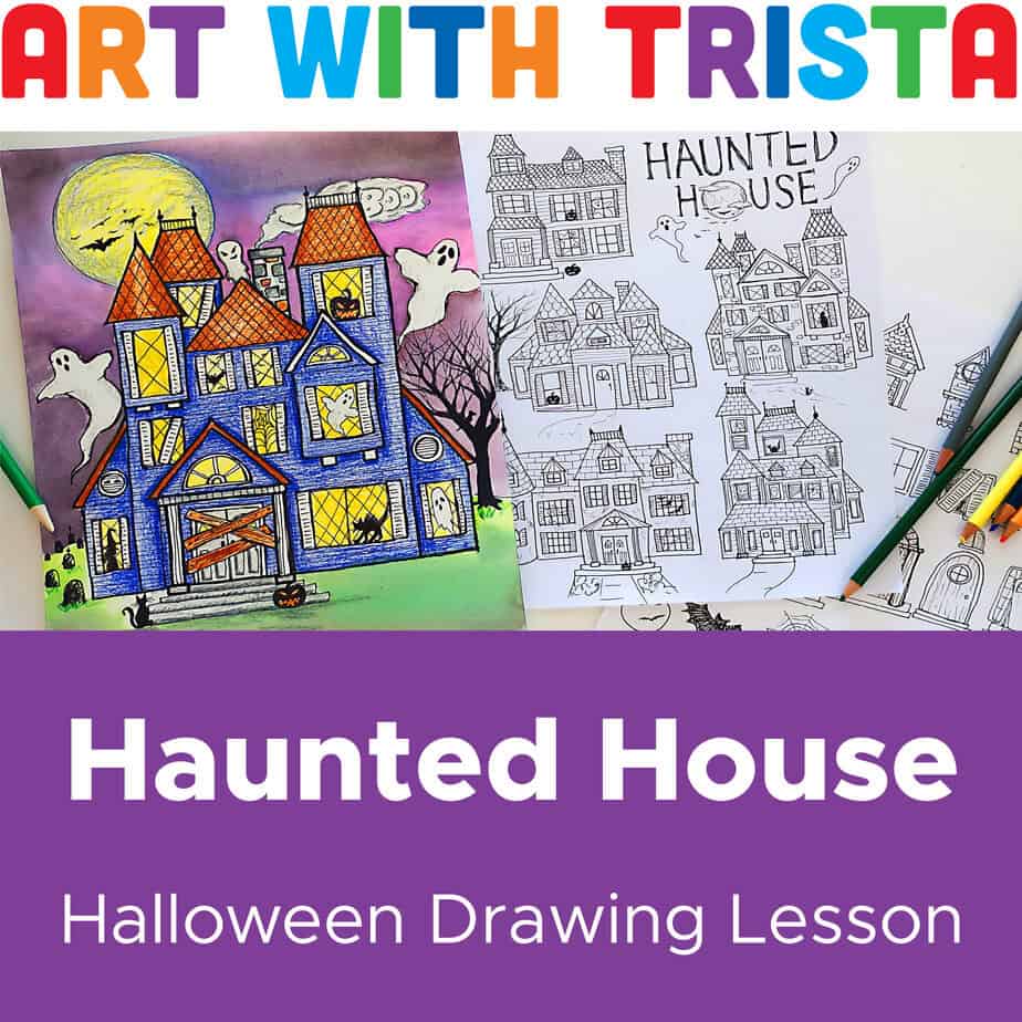Haunted House Art: A Student Favorite Halloween Art Lesson - Art With ...